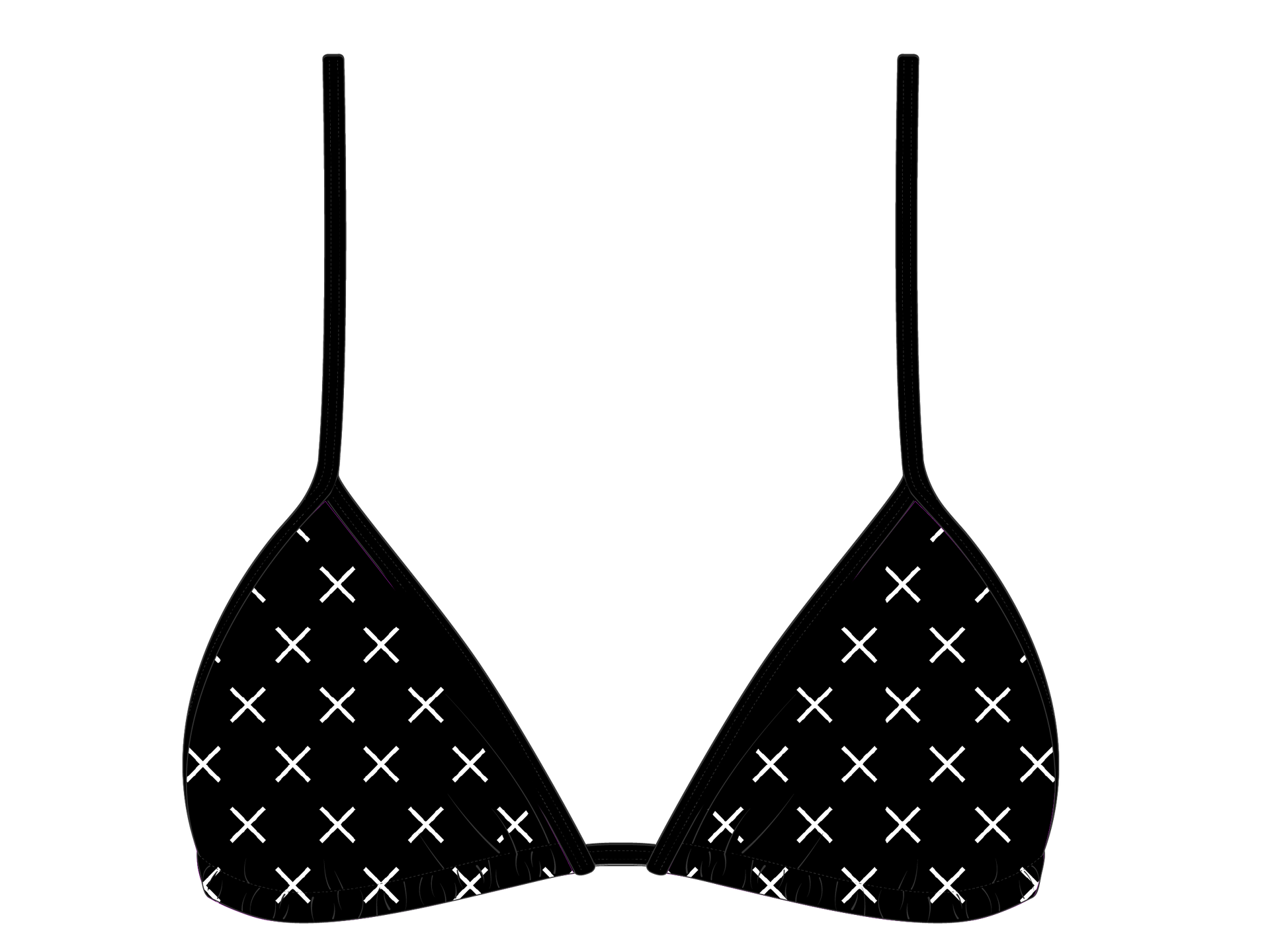 Black Logo Print Bikini Top – Boutine LA