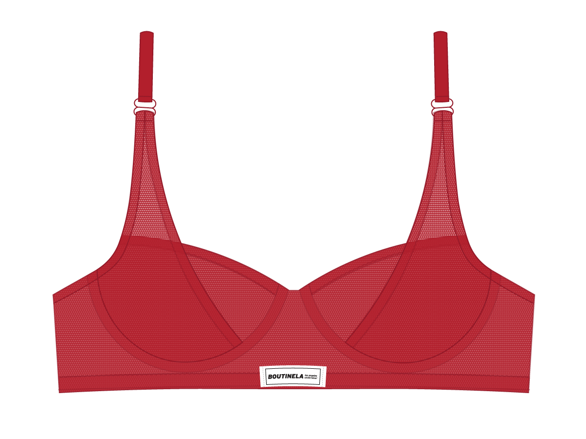Red Mesh Lace Underwire Bra – Boutine LA