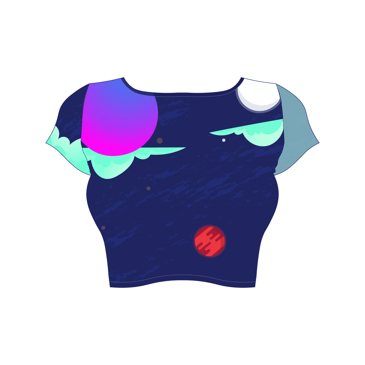 Mesh Graphic Cropped Shirt – Boutine LA