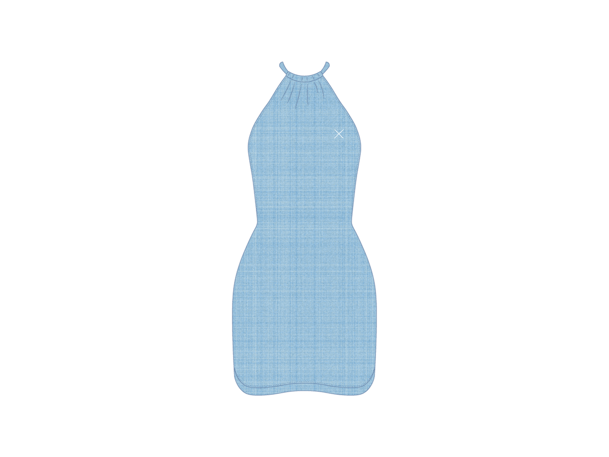 Pale Blue Halter Mini Dress - Heather Blend – Boutine LA