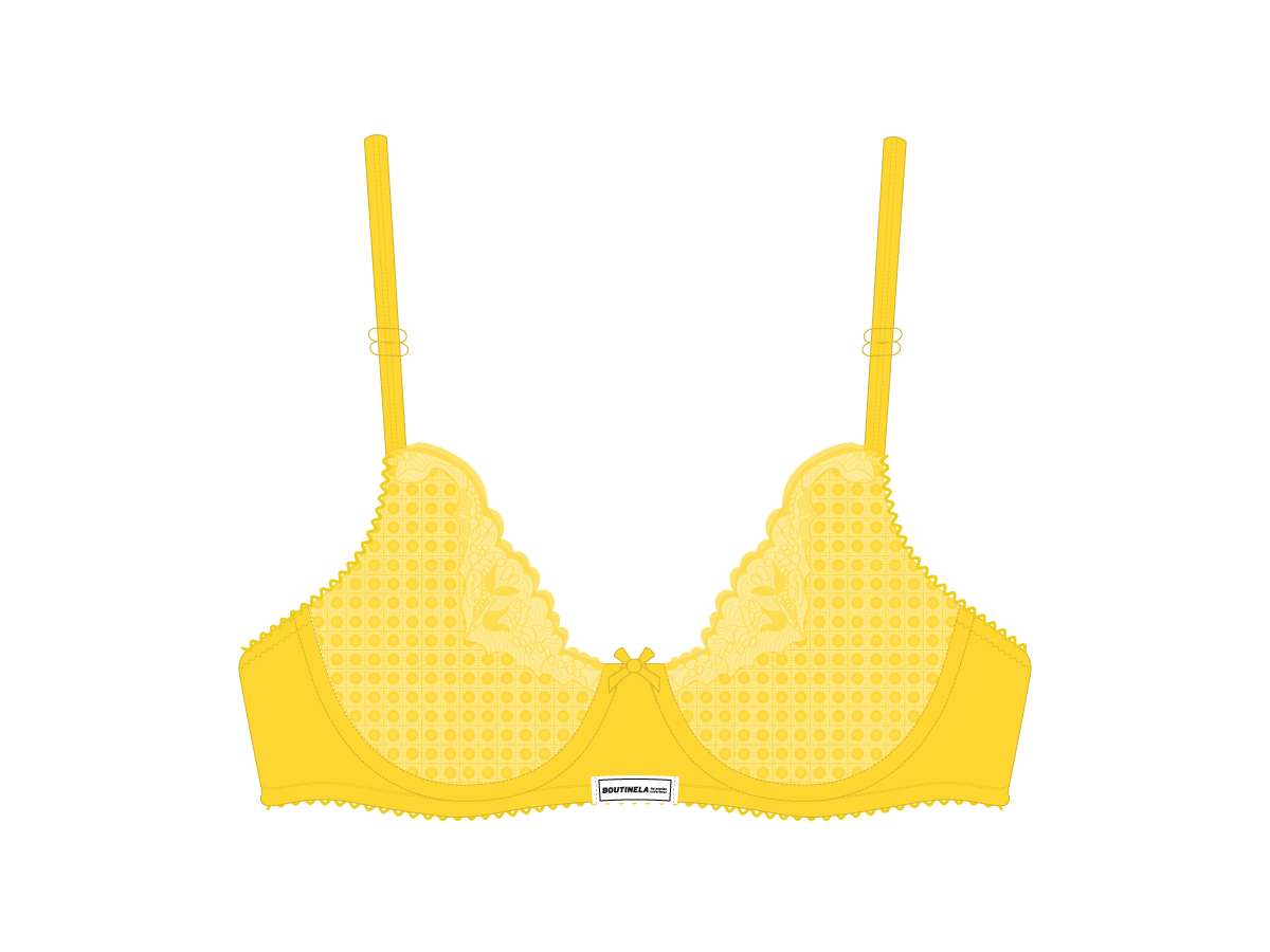 Lilly Yellow Lace Bow Bra – Boutine LA
