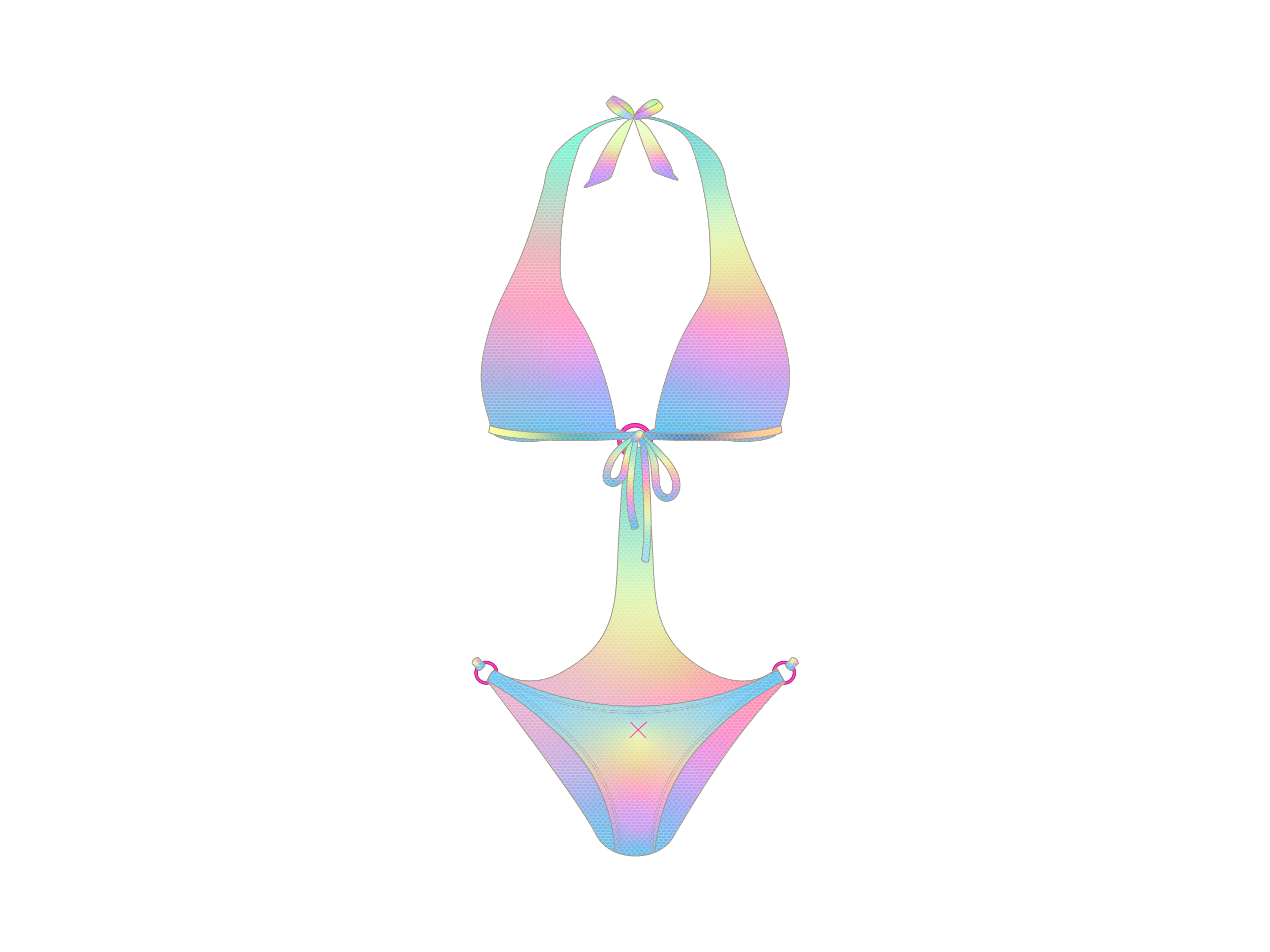 Rainbow Ombre Anchor One Piece Honeycomb Fabric Boutine La 2755