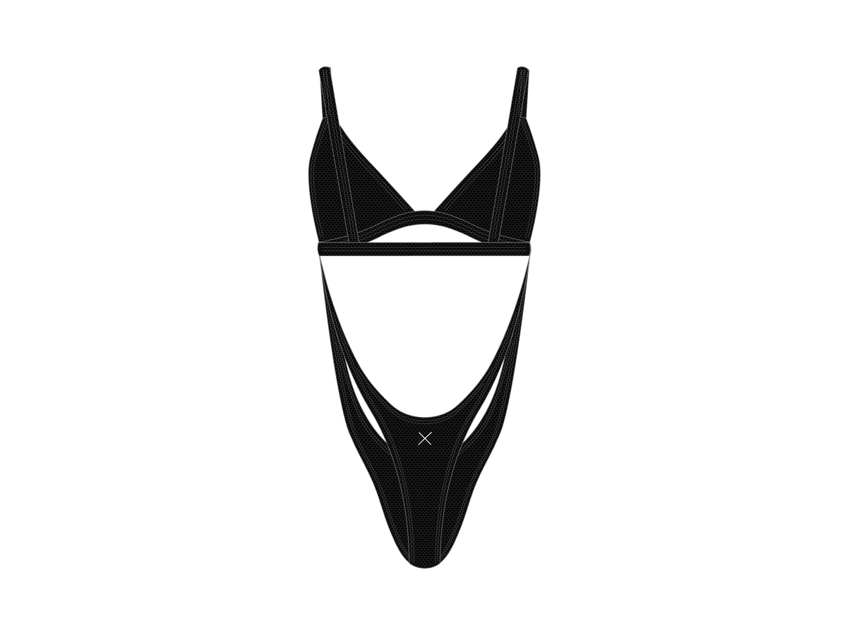 Black Drift One Piece - Honeycomb Fabric – Boutine LA