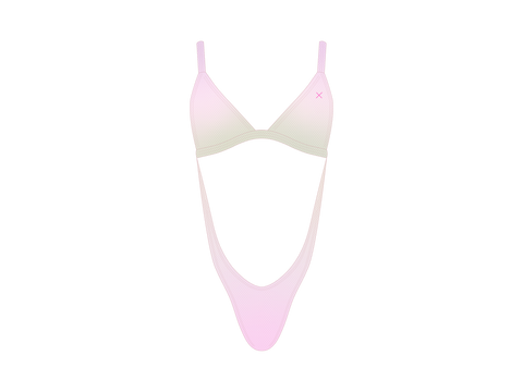 Pink Sunrise Ombre Drift One Piece - Honeycomb Fabric – Boutine LA