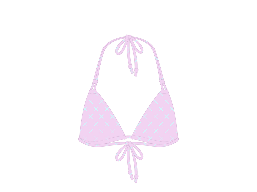 Pink Logo Print Double String Top – Boutine LA