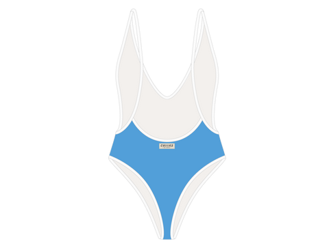 Shore Blue Retro One-Piece – Boutine LA